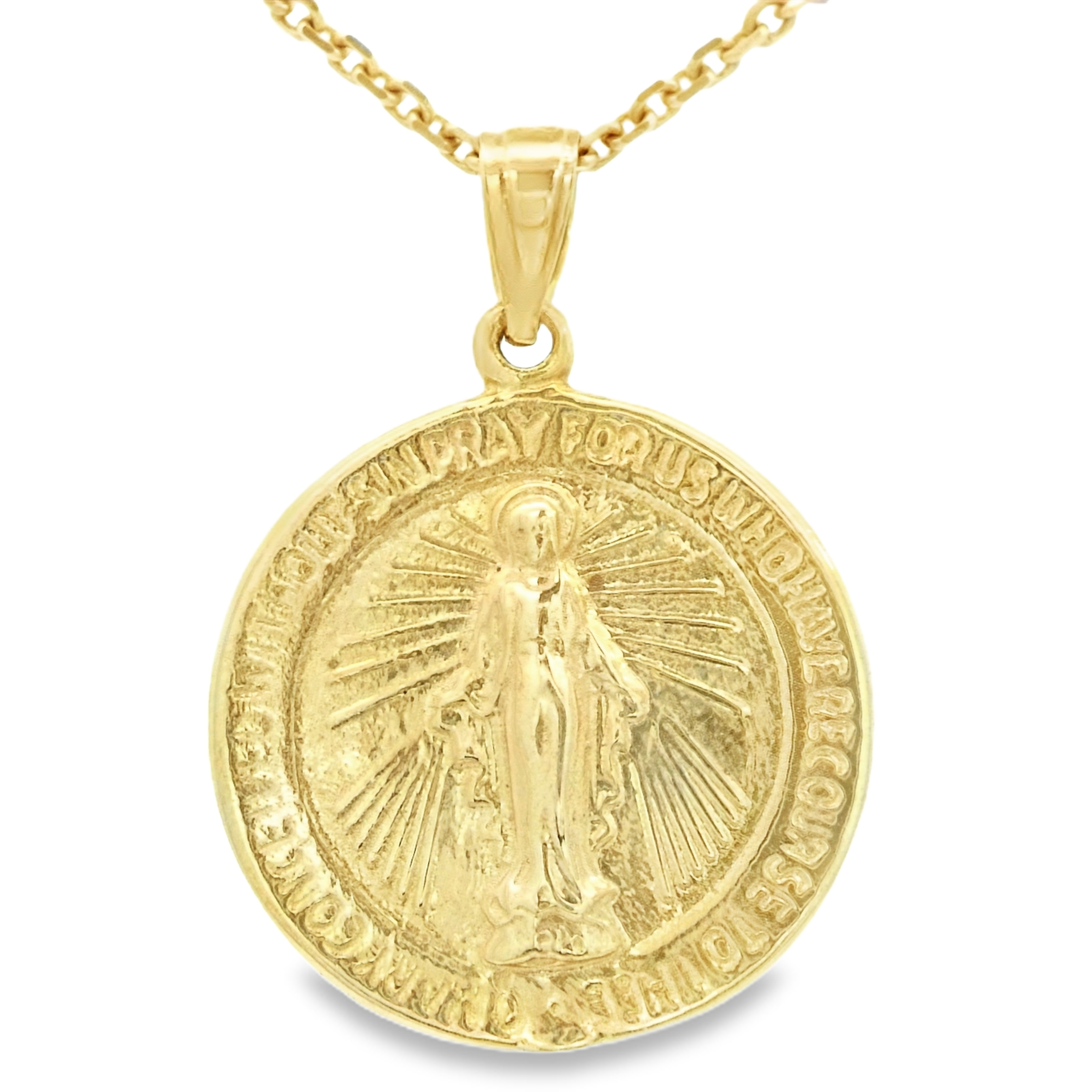 14K PENDANT MILAGROSA ROUND VIRGIN MARY – VM JEWELRY
