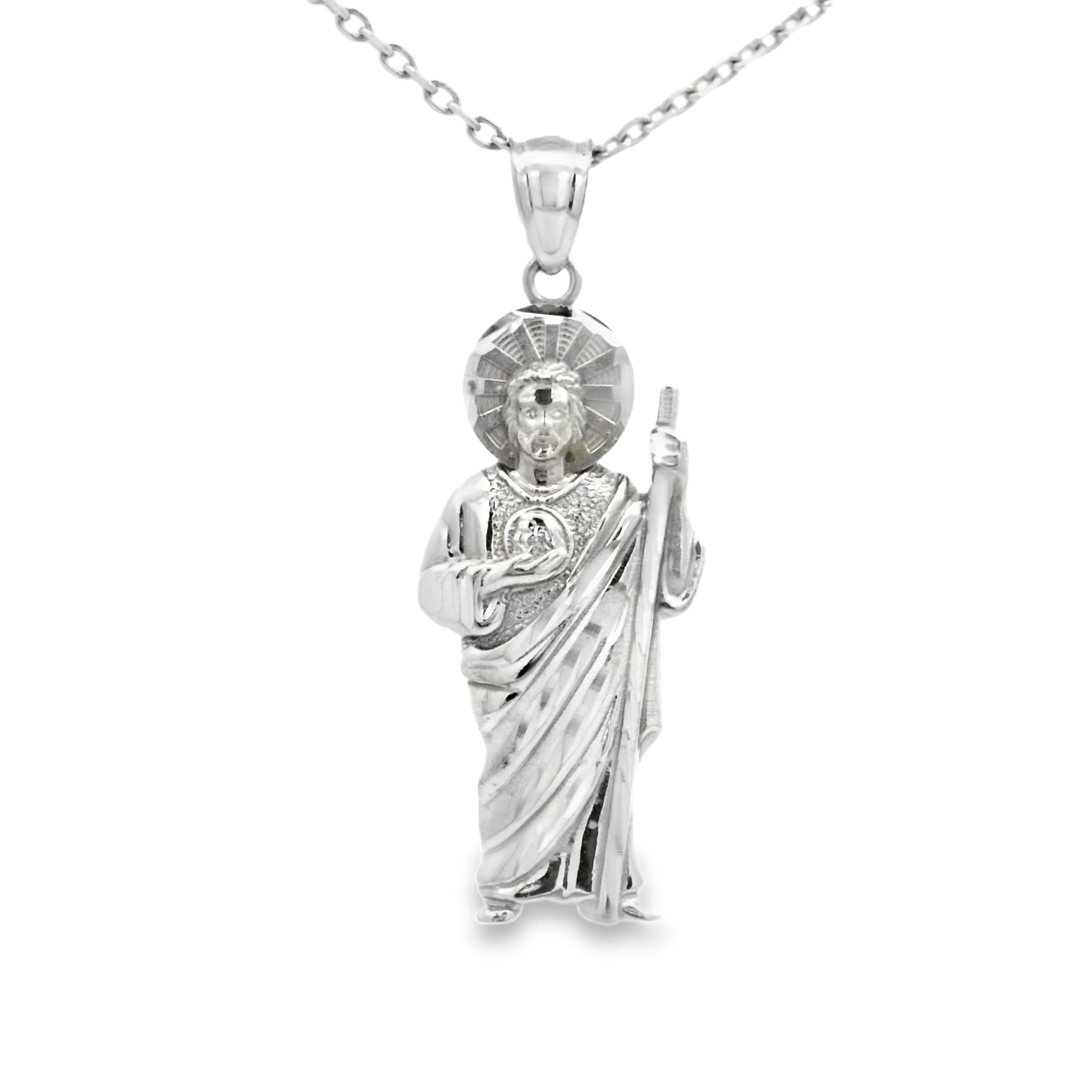 PENDANT 14K SAN JUDAS WHITE – VM JEWELRY